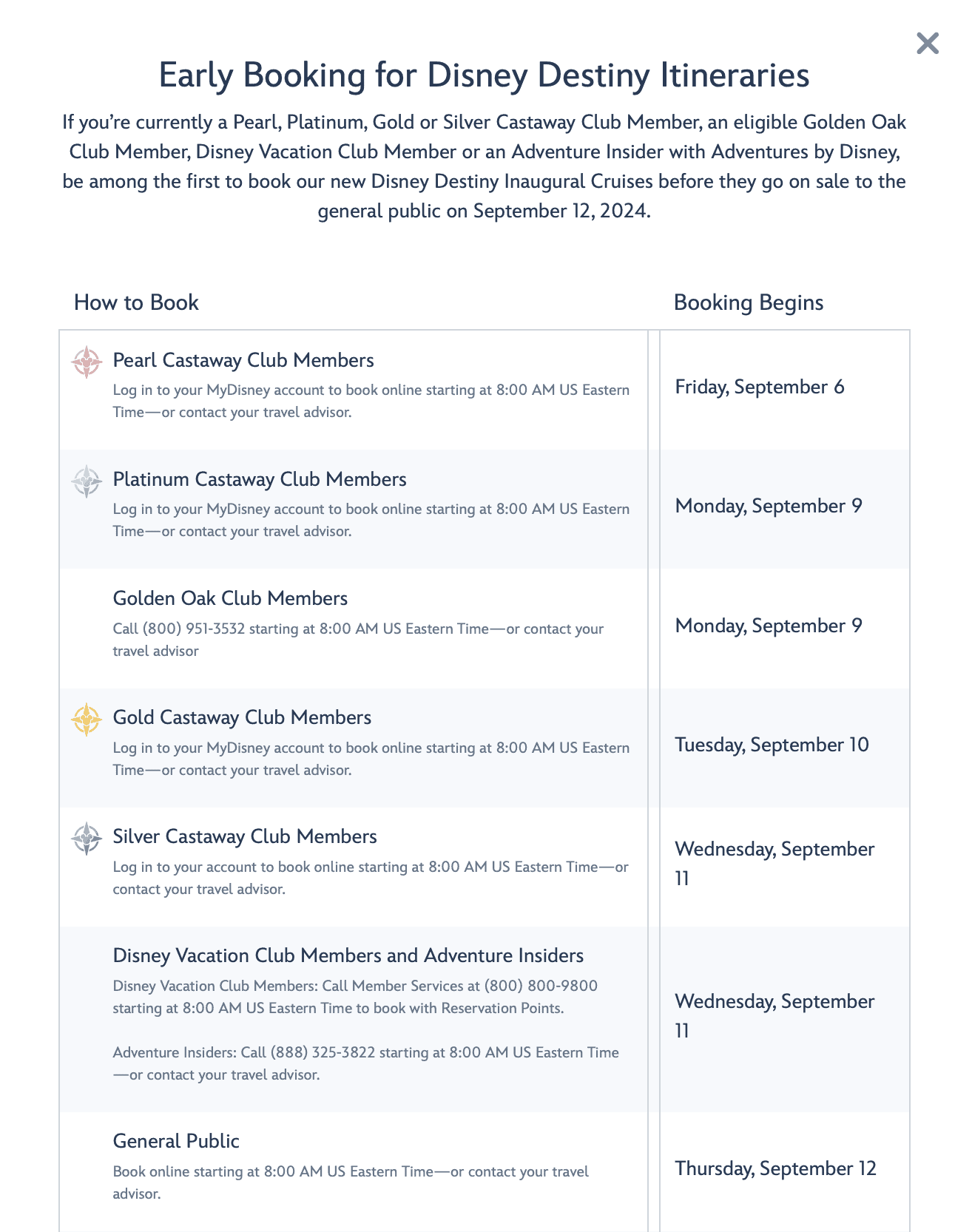 Disney Destiny Itineraries Released - The Disney Cruise Family Travel Blog